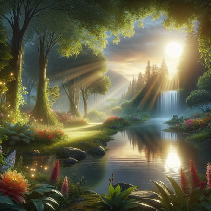 Tranquil Meditation Environment | Lush Garden & Calm Pond | AI Art ...