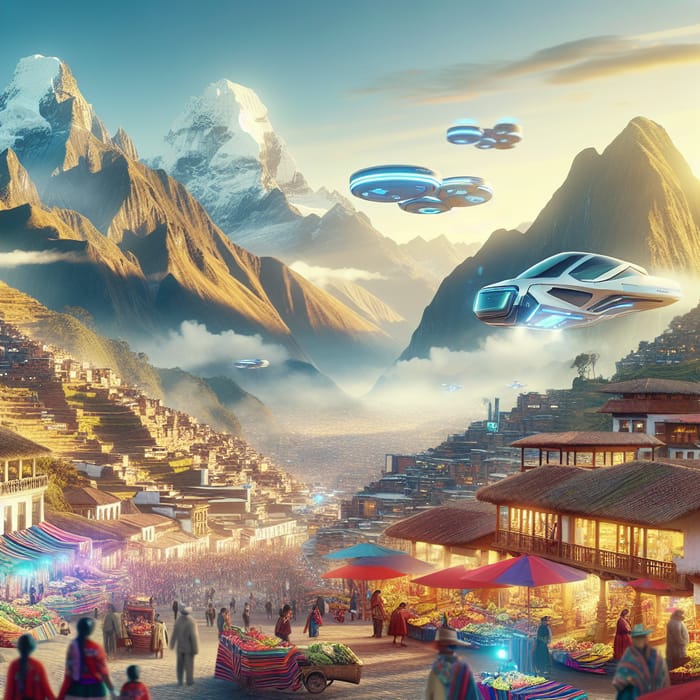 Peru 2035: Futuristic Cities and Andean Peaks | AI Art Generator | Easy ...
