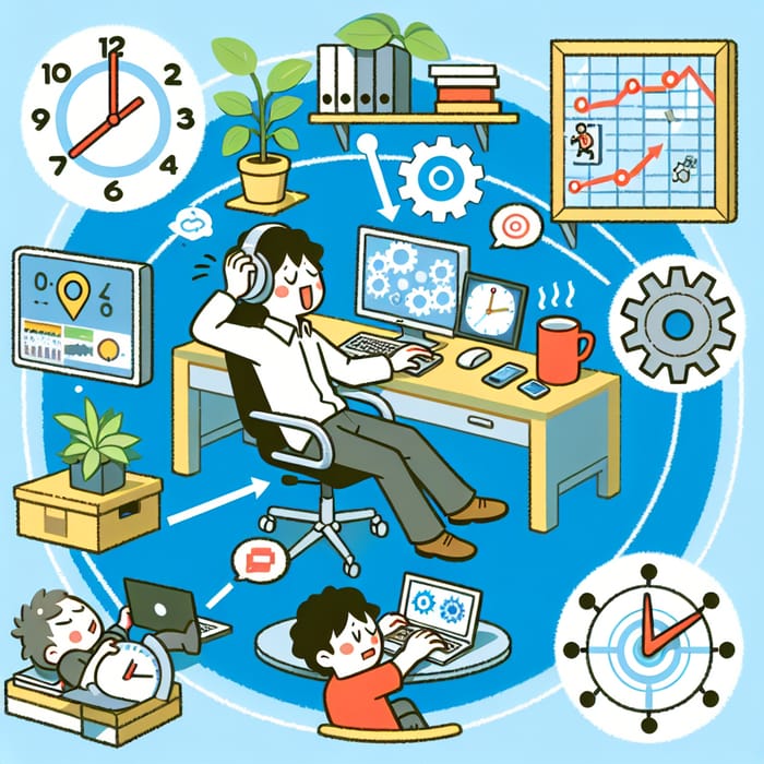 Work Efficiency | Telework Style | AI Art Generator | Easy-Peasy.AI