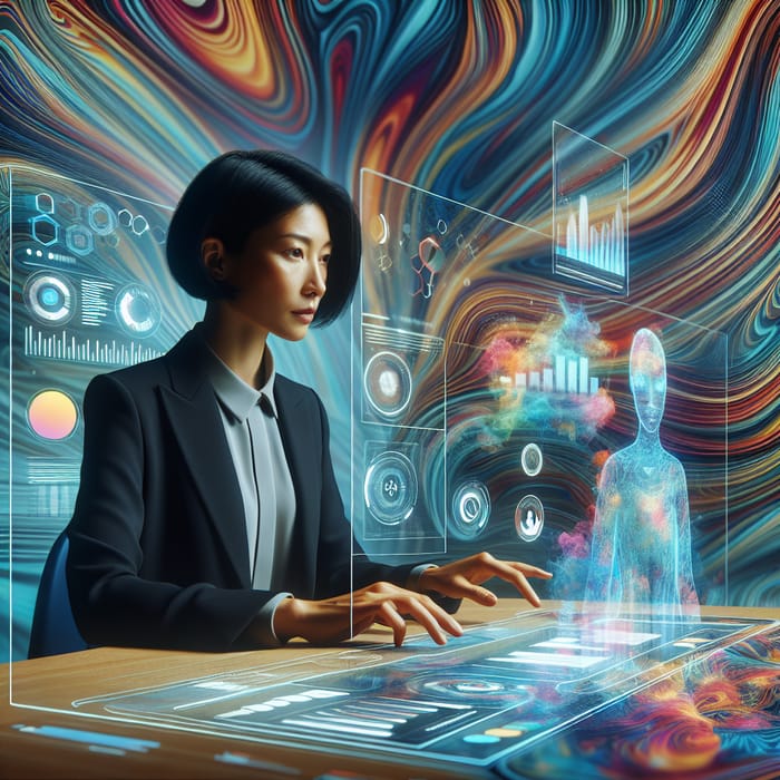 Professional Consultant in Abstract Workspace | AI Art Generator | Easy ...