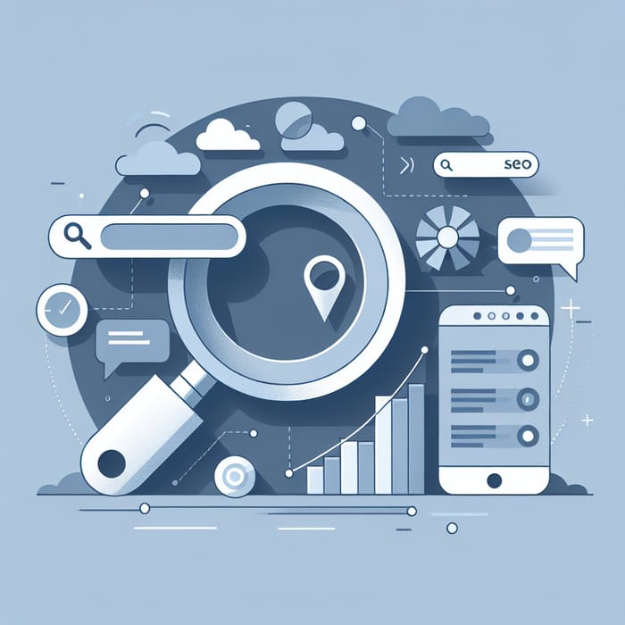 SEO Minimalist Illustration - Effective Optimization | AI Art Generator | Easy-Peasy.AI