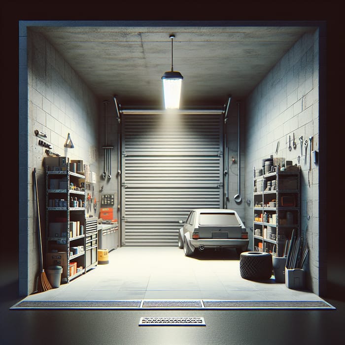 Detailed Single Room Garage Interior View | AI Art Generator | Easy ...