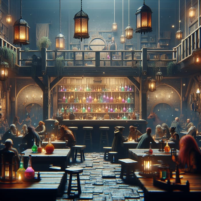 Enchanting Empty Billboard in Fantasy Bar | AI Art Generator | Easy ...