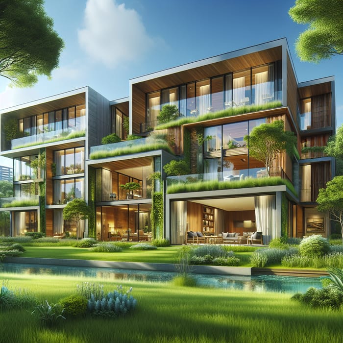 Sustainable Residential Oasis | Modern Architecture & Greenery | AI Art ...