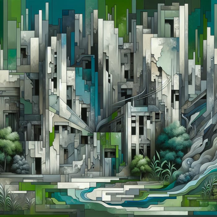 The Impact of Urban Decay in Abstract Art | AI Art Generator | Easy ...
