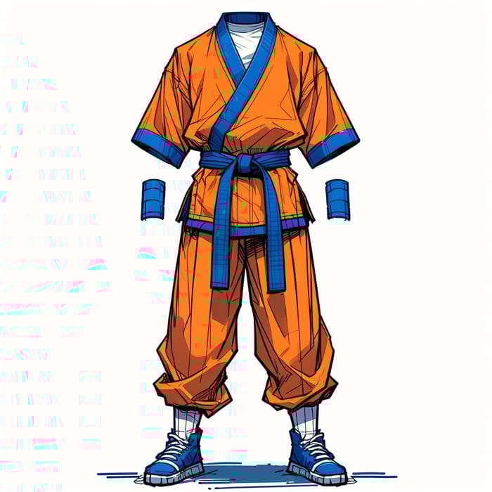 Dragon Ball Inspired Orange Martial Arts Gi Drawing | AI Art Generator ...