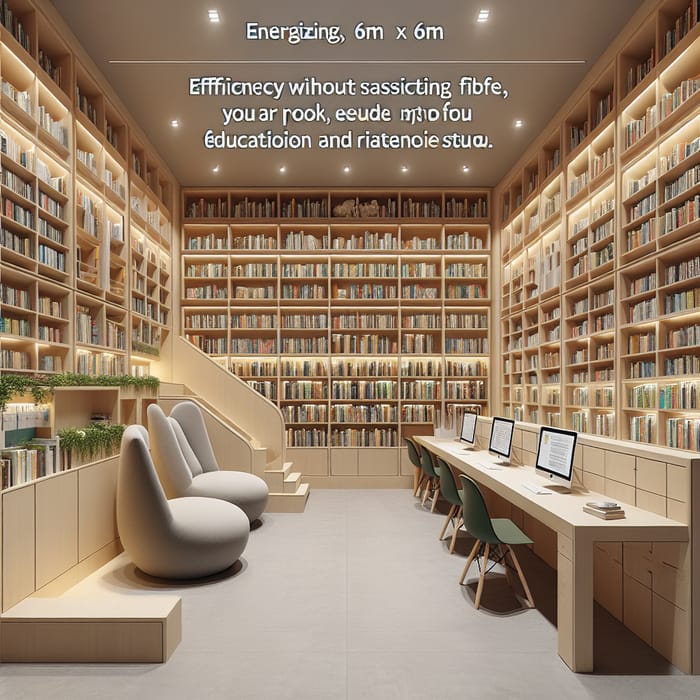 6M x 6M Library Design | Pod Seating & Dynamic Furniture | AI Art ...