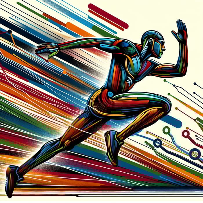 Dynamic Athlete Movement in Abstract Art | AI Art Generator | Easy-Peasy.AI