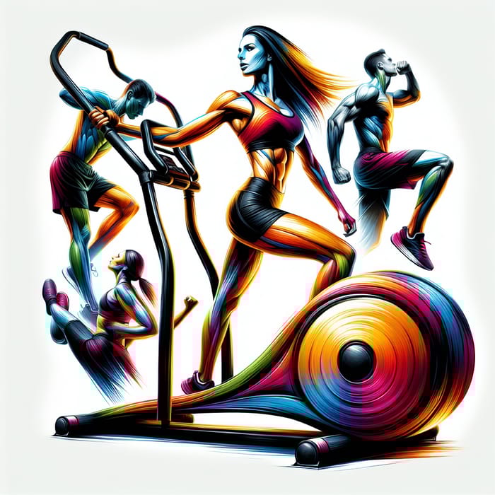 Vibrant Sports Equipment for Body Fitness | Dynamic Digital Painting ...