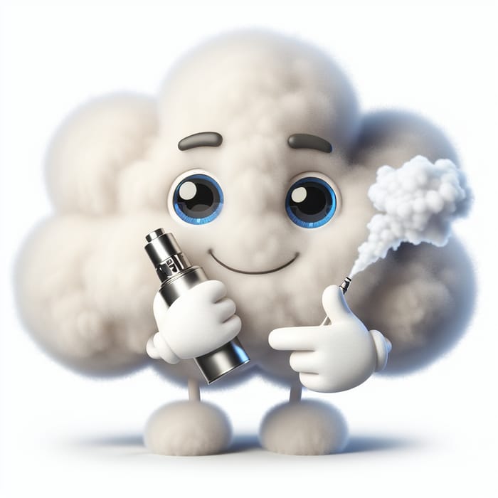 Cloud Buddy with a Vape: Fluffy and Fun | AI Art Generator | Easy-Peasy.AI