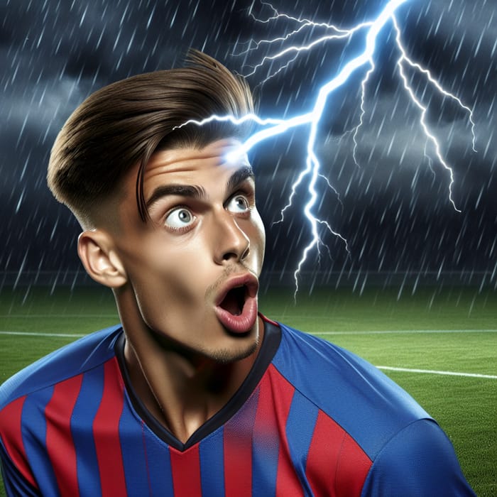 Lightning Strike on Messi | Footballer in Action | AI Art Generator ...