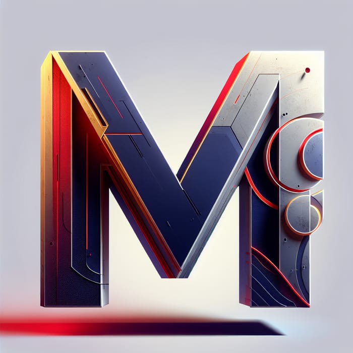 Shadowed Letter M Typography Design | AI Art Generator | Easy-Peasy.AI
