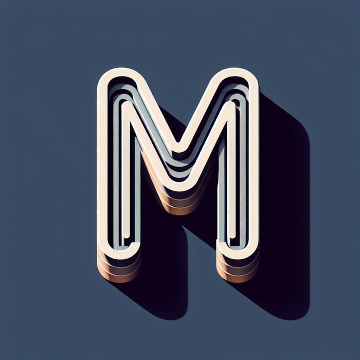Letter M with Downward Shadow - Unique Image Design | AI Art Generator ...