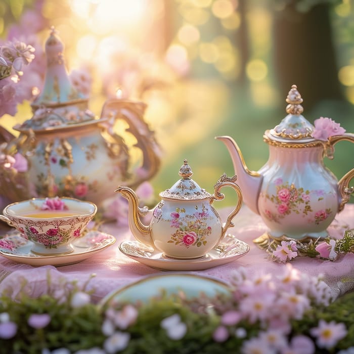 Enchanted Woodland Tea Party with Dreamy Pastel Tones | AI Art ...