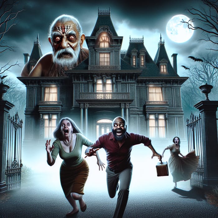 Haunted Mansion with Creepy Indian Painting | AI Art Generator | Easy ...