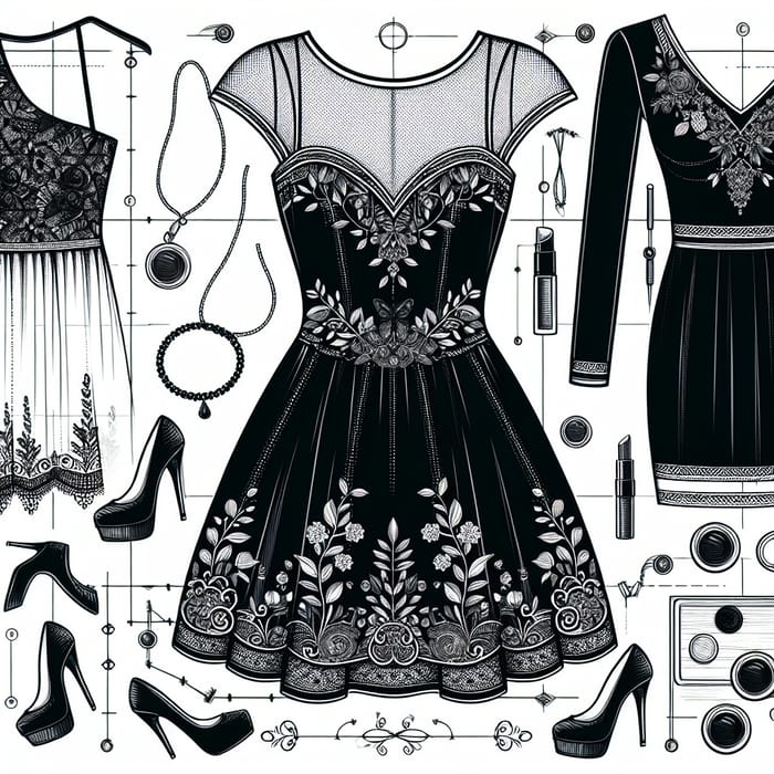 Black Dress Fashion Design: Timeless Elegance | AI Art Generator | Easy ...