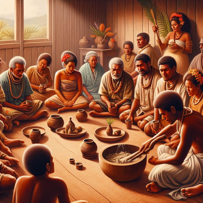Fijian Kava-Drinking Ceremony | Traditional Scene in Fiji | AI Art ...