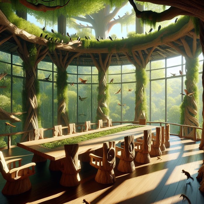 Unique Council Room in the Tree Tops | AI Art Generator | Easy-Peasy.AI