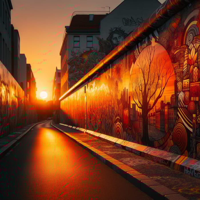 Stunning Urban Sunset: Graffiti Wall in Evening Light | AI Art ...
