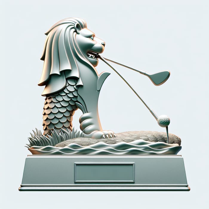 Merlion Golf Trophy | Prestigious Win | AI Art Generator | Easy-Peasy.AI