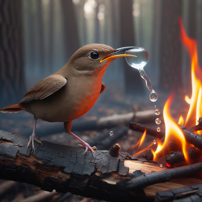 Nightingale Saves Forest from Fire with Water | Website | AI Art ...