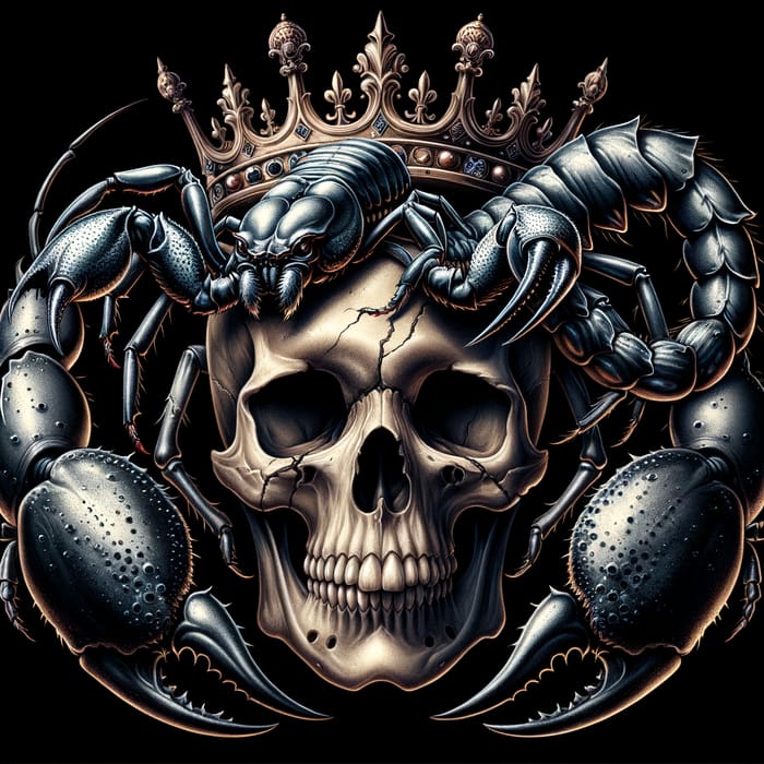 Crowned Skull and Scorpion Artwork | AI Art Generator | Easy-Peasy.AI