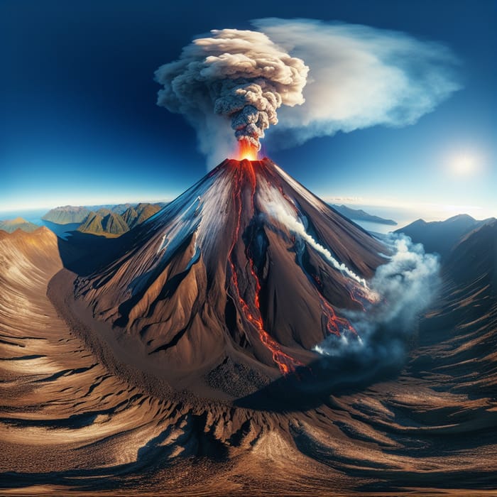 360-Degree Panoramic Volcano View | AI Art Generator | Easy-Peasy.AI