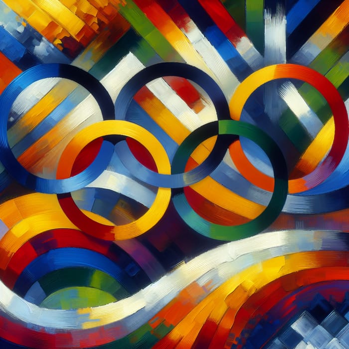 Spirit of Unity & Athleticism | Vibrant Rings Artwork | AI Art ...