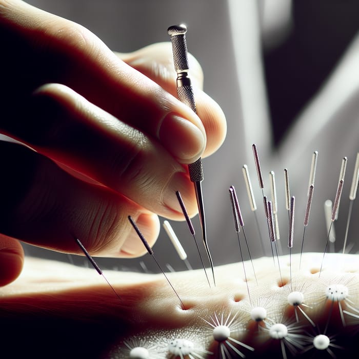 Meridian-Style Japanese Acupuncture Needles Close-Up | AI Art Generator ...