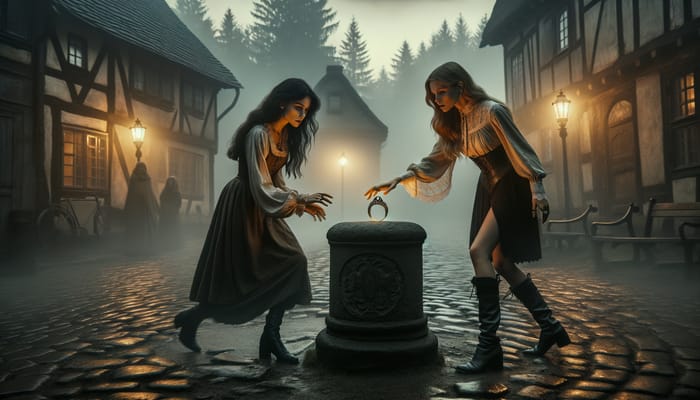 Cursed Ring in Ancient Village: Eerie Encounter of Two Women | AI Art ...
