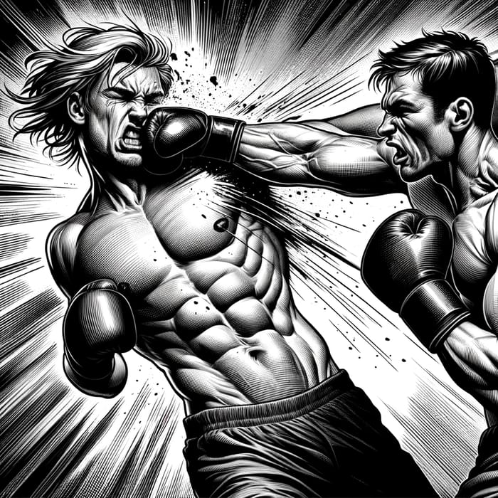 Dynamic Boxing Match Illustration: Intense Comic Art | AI Art Generator ...