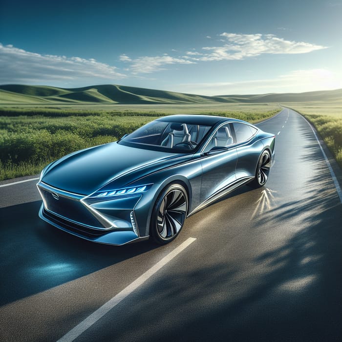 Luxury Blue Car on Scenic Landscape | Stunning Automobile Photography ...