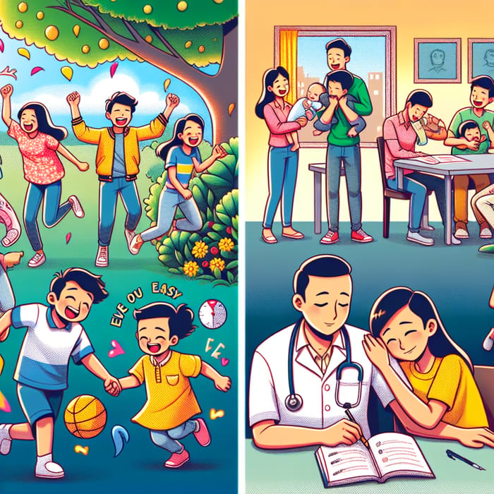 Enjoy Life with Less Stress: Parents' Care & Fun Moments | AI Art ...