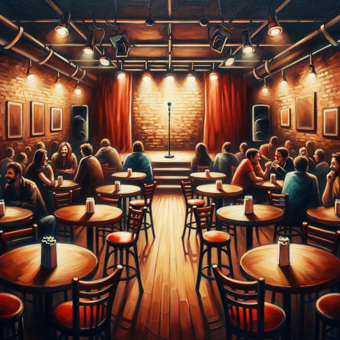 Stand Up Comedy Club Interior | Unique Oil Painting Artwork | AI Art ...