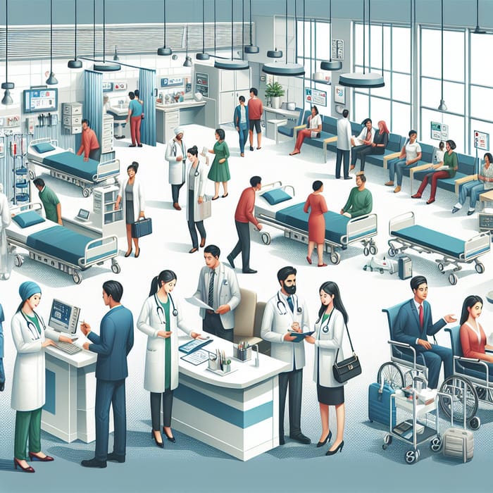 Hospital Realism: A Vibrant Medical Scene | AI Art Generator | Easy ...