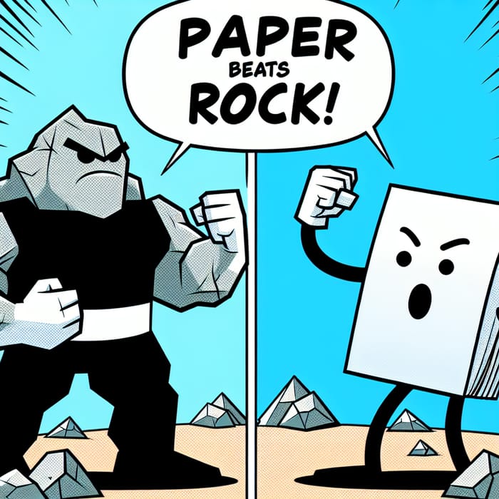 Paper vs Rock Comic Page: Paper's Victory Revealed! | AI Art Generator ...