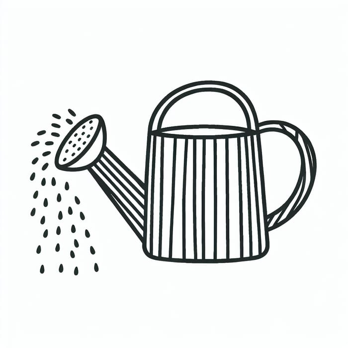 Simple Watering Can Coloring Page for Toddlers | AI Art Generator ...