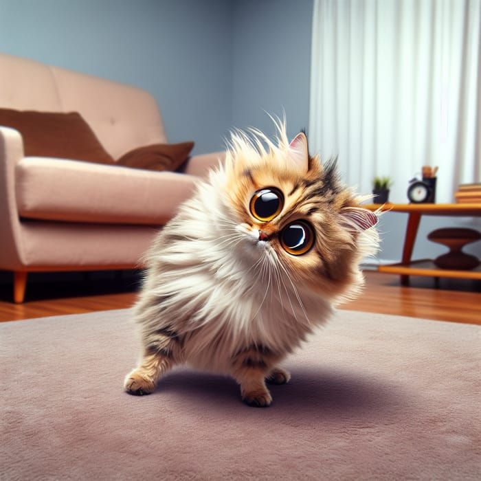 Mirthful Dizzy Cat in Cozy Room | Playful Feline Antics | AI Art ...