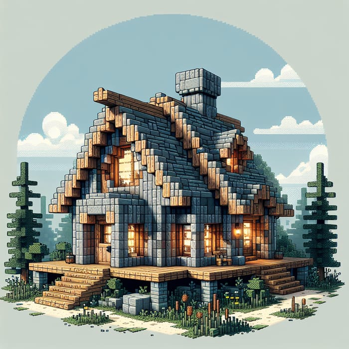 Rustic Minecraft Survival House Design | AI Art Generator | Easy-Peasy.AI