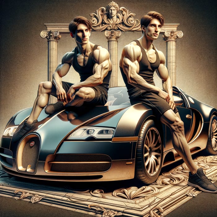 Athletic Brothers in Bugatti | HD HDR Classical | AI Art Generator ...