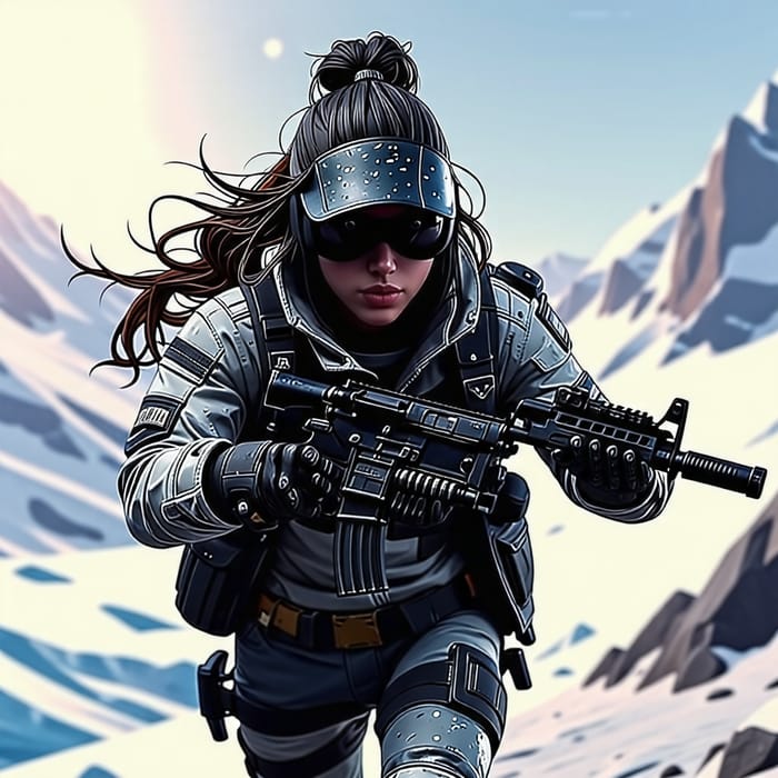 PuBg Mobile X Suit Running with M416 Glacier in Her Hand PNG | AI Art ...