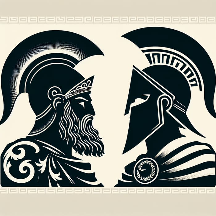 Ancient Greek Art: Xerxes and Leonidas Silhouettes | AI Art Generator ...
