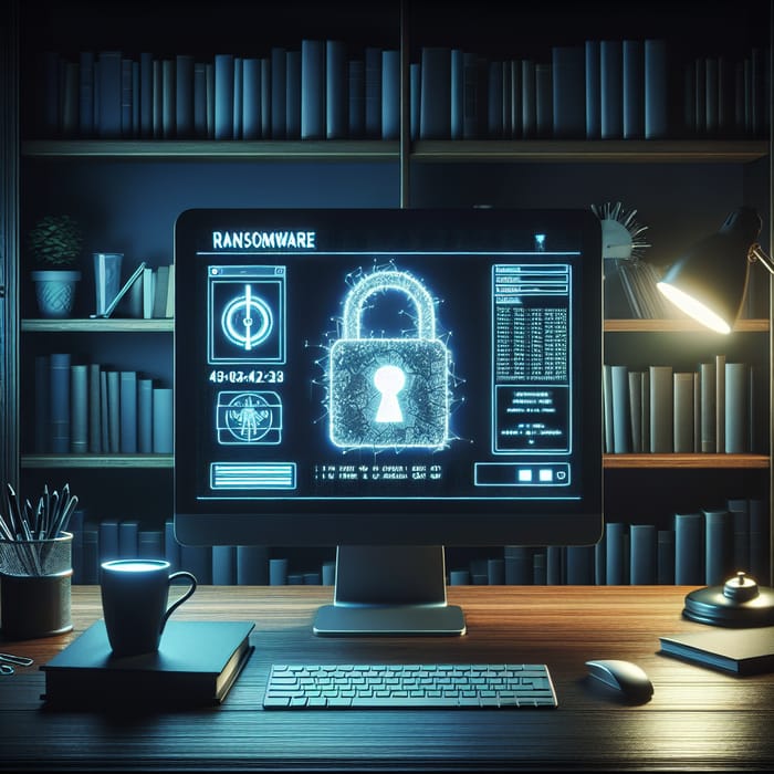 Ransomware Attack - Desktop Infected with Symbolic Lock | AI Art ...