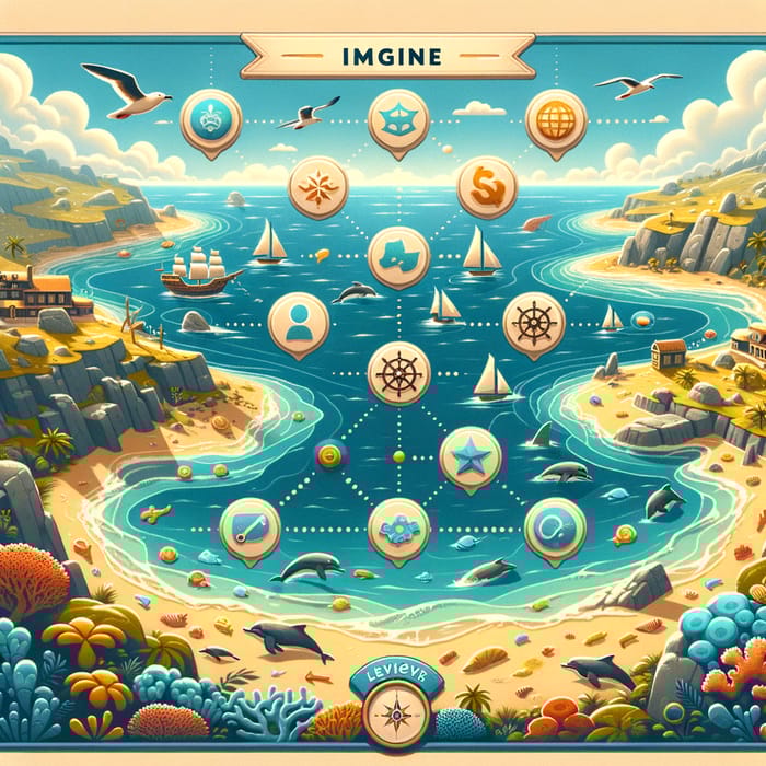 Coastal 2.5D Game Level Selection UI | Nautical Theme - Ocean Adventure ...