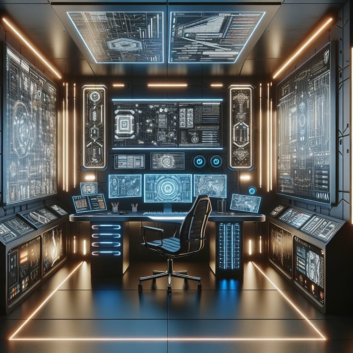 Futuristic Computer Room Interior Design Ideas | AI Art Generator ...