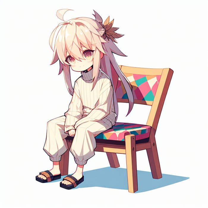 Naked Astolfo on Anime-Style Chair | AI Art Generator | Easy-Peasy.AI
