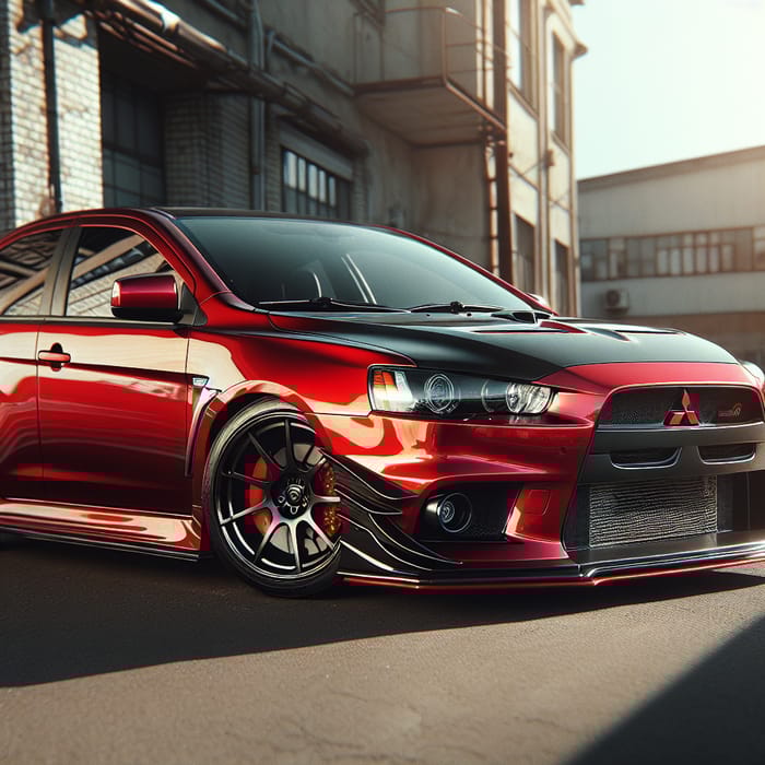 Red Lancer Evolution VIII: Iconic Sport Compact Car | AI Art Generator ...