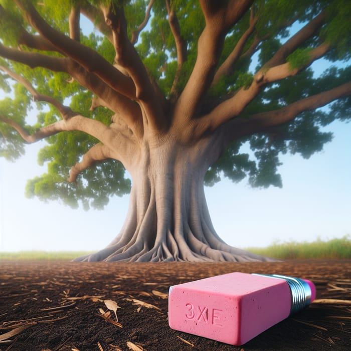 Rubber Eraser next to Tall Sturdy Tree - Natural Contrast | Gomme e ...