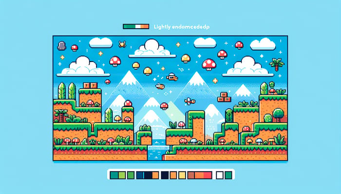 Pixelated Level Selector Map Design for Retro Games | AI Art Generator ...