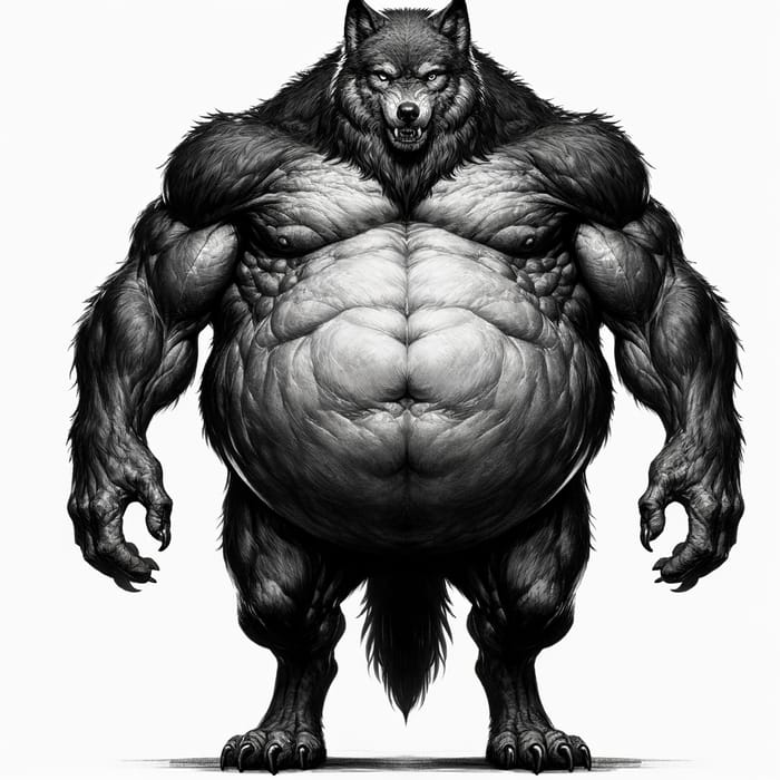 Colossal Werewolf with Gigantic Belly - Obesity in Focus | AI Art ...